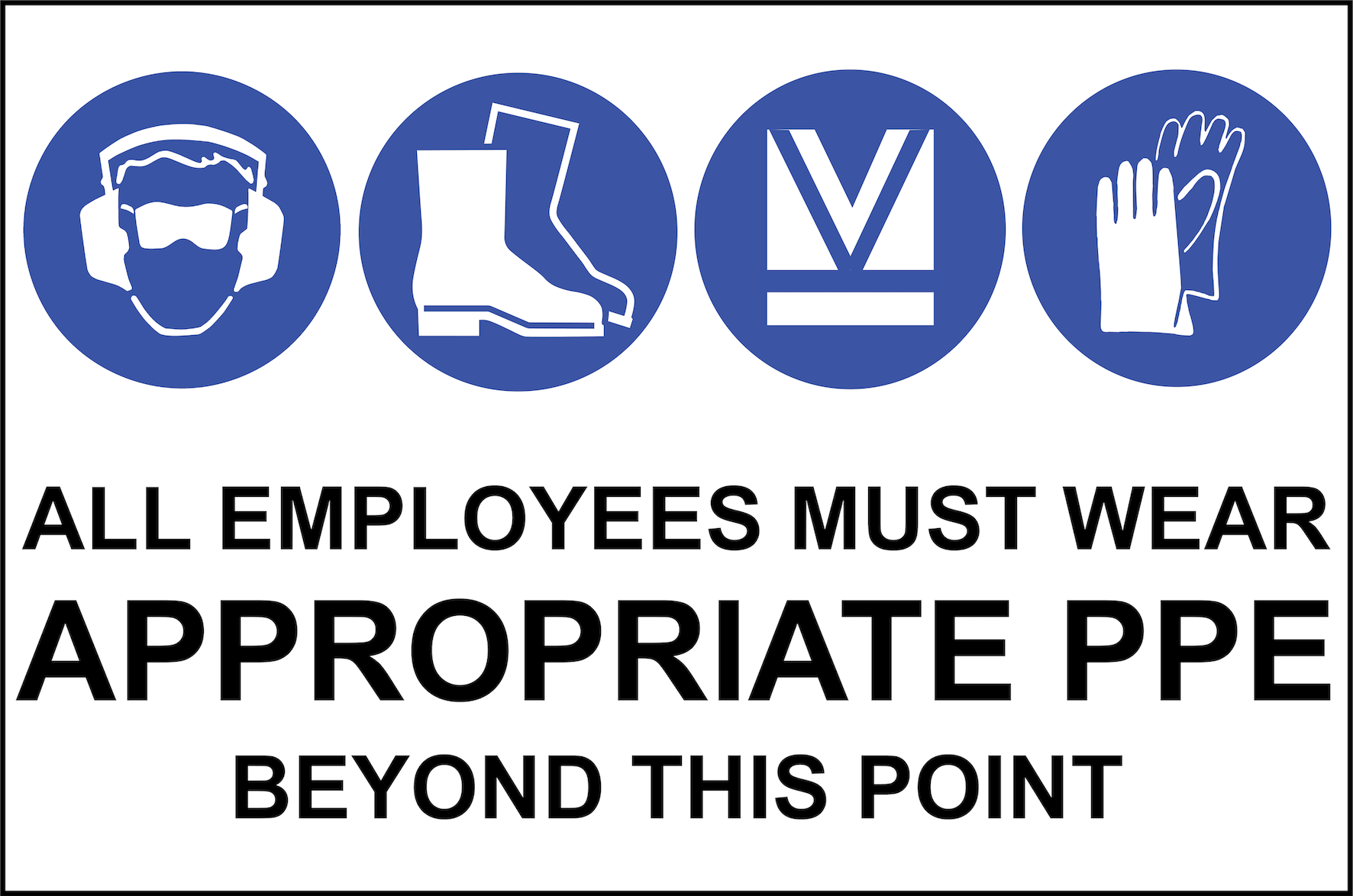 Mandatory - PPE Must Be Worn Beyond This Point – Farm Safety Signs