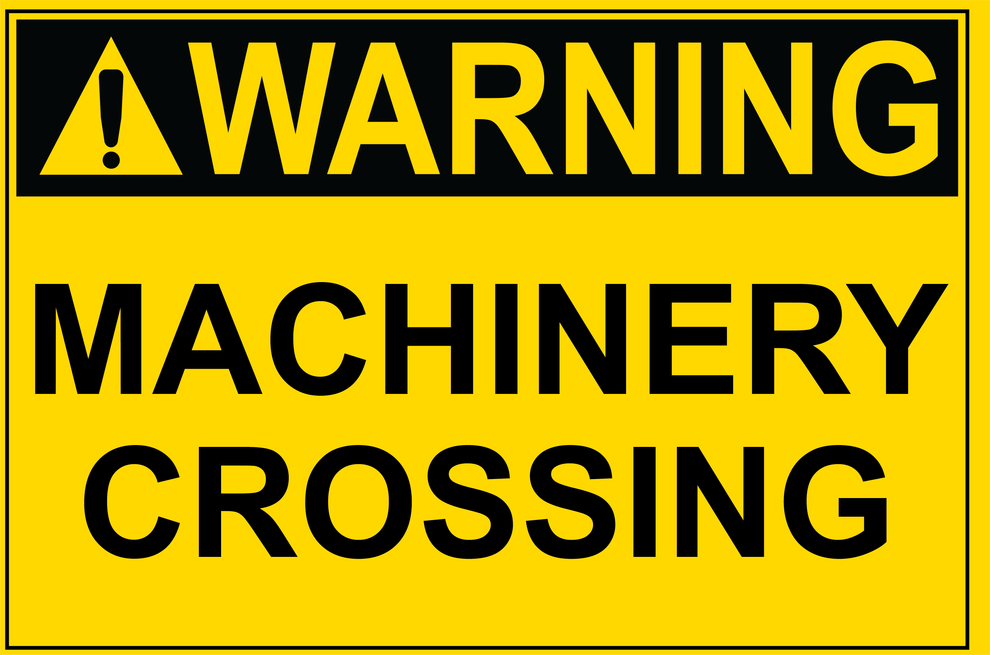 Warning - Machinery Crossing – Farm Safety Signs