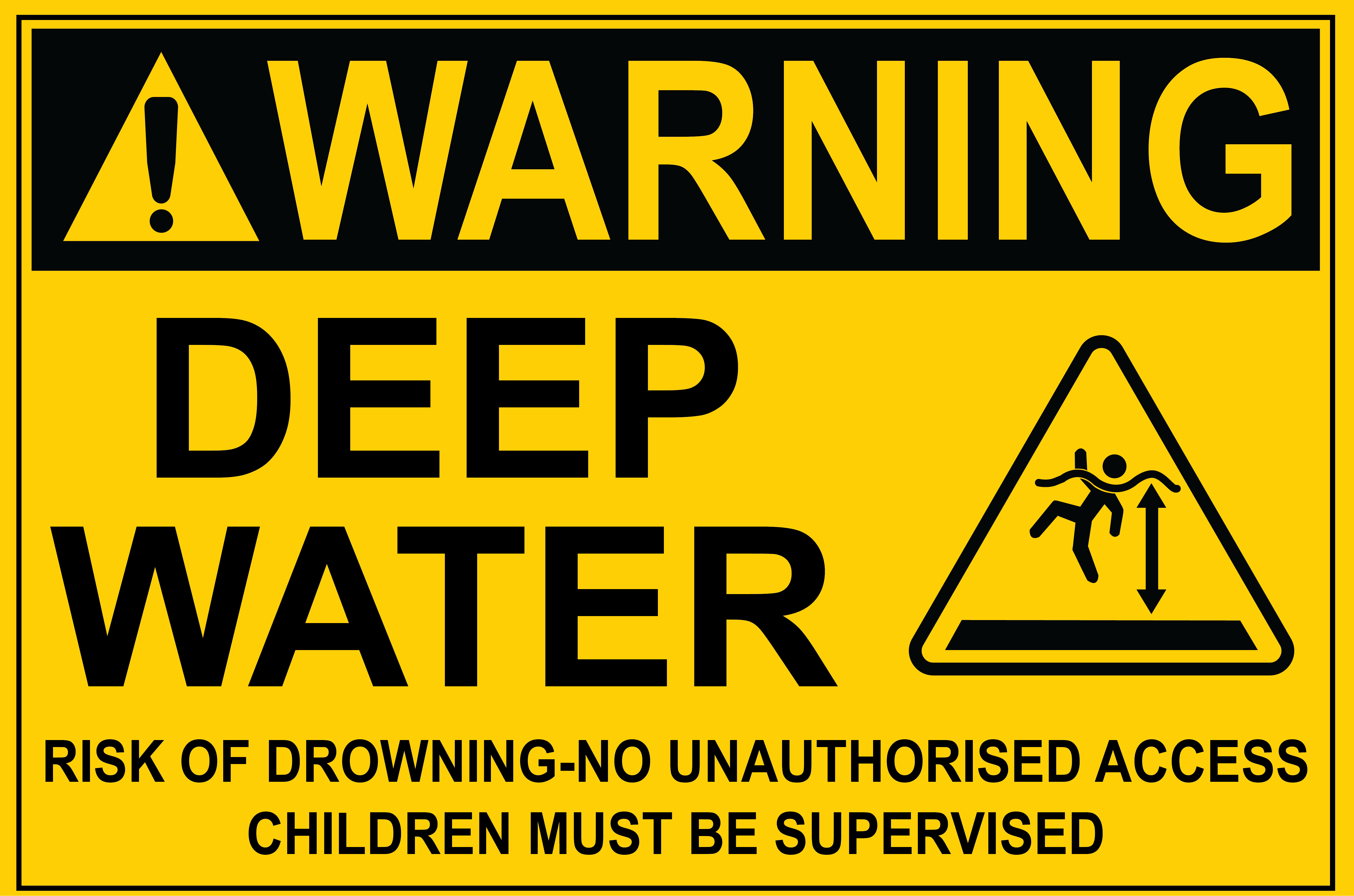 Warning - Deep Water - Risk Of Drowning-No Unauthorised Access – Farm ...